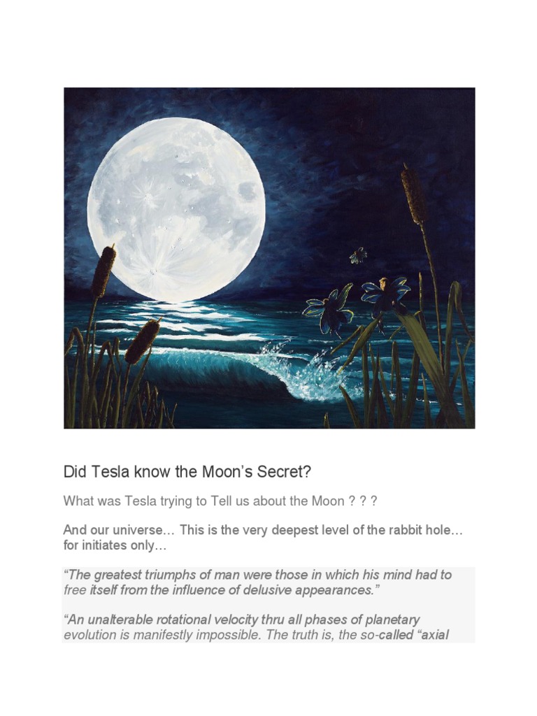 Did Tesla Know The Moon | PDF | Rotation Around A Fixed Axis | Rotation