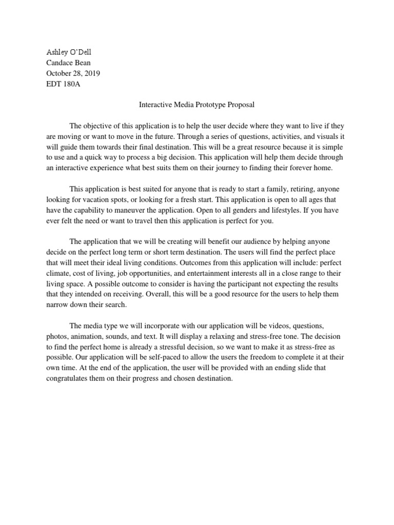 Interactive Media Prototype Proposal | PDF | Communication | Computing ...