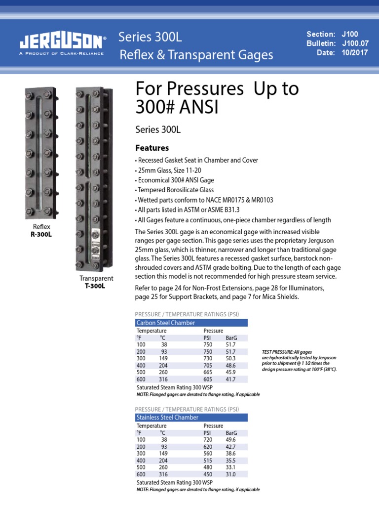 Jerguson J100.07-Series-300L-1 | PDF | Screw | Corrosion