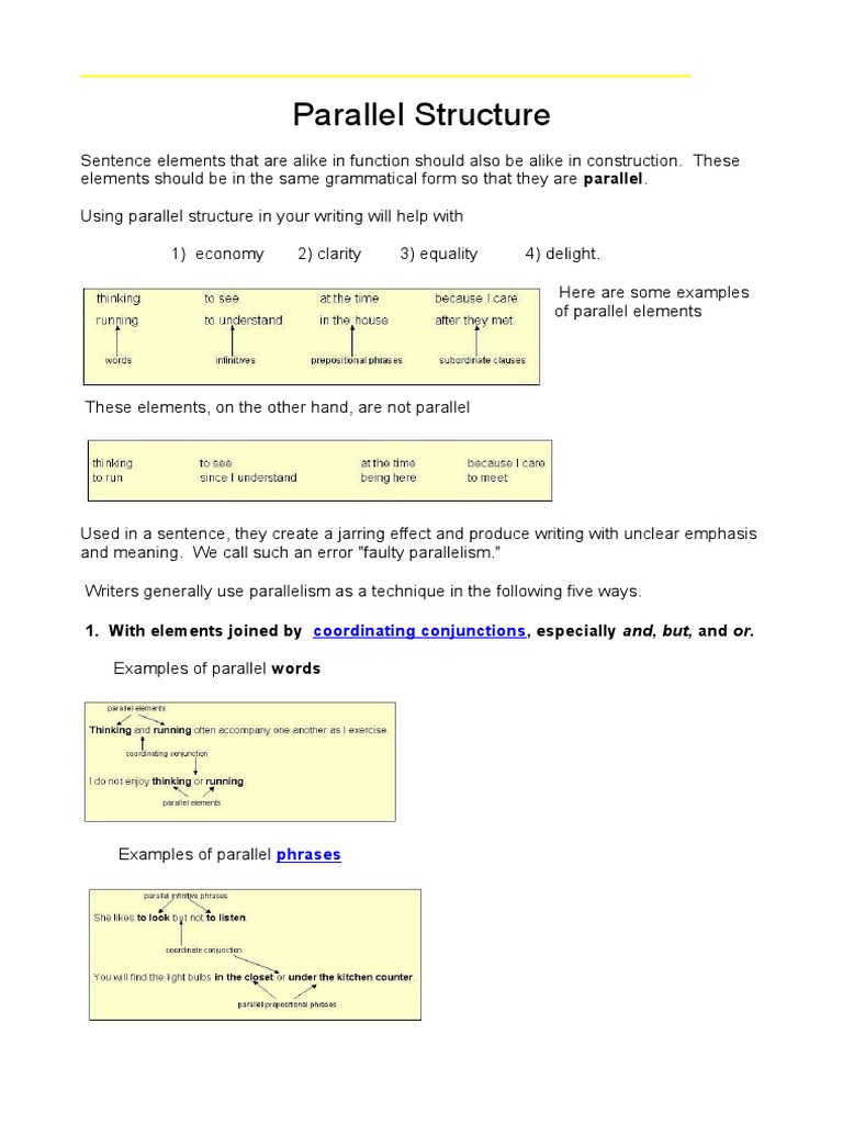 Parallel Structure | PDF | Sentence (Linguistics) | Comma