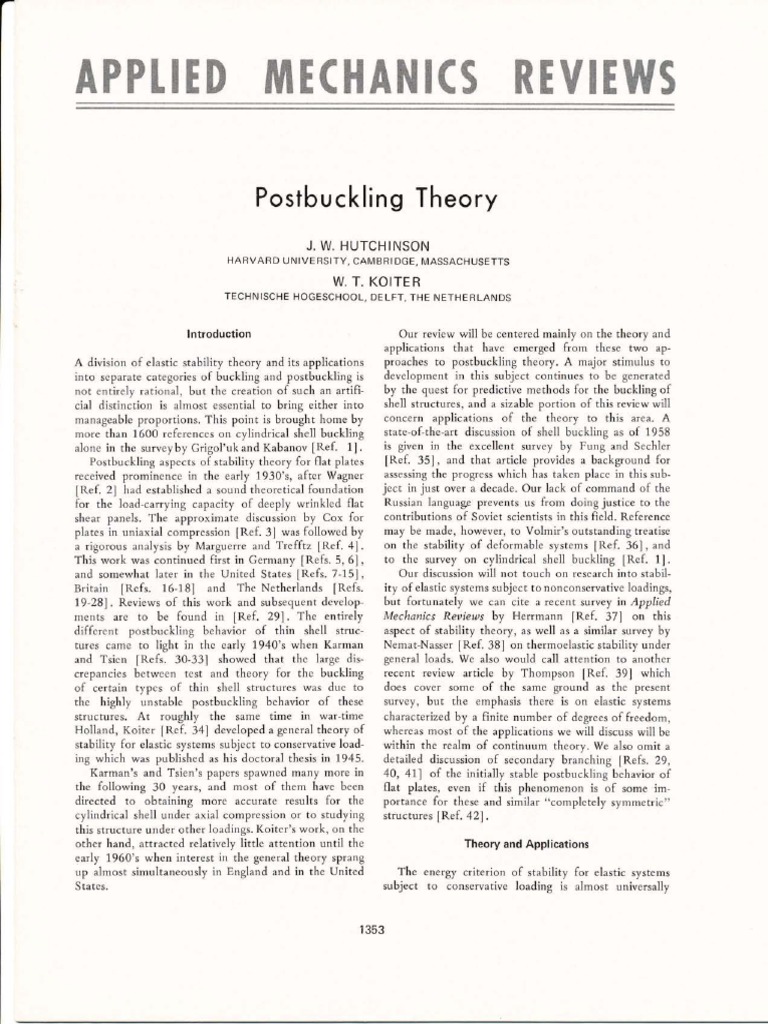 Koiter PDF | PDF | Buckling | Solid Mechanics