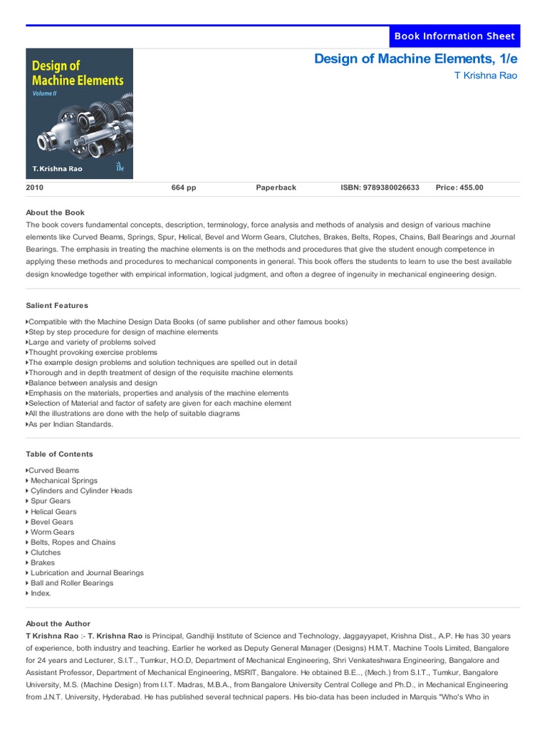 Design of Machine Elements Review | PDF | Machines | Gear