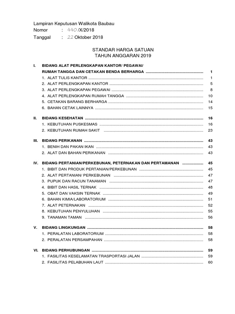 Final Standar Harga Satuan | PDF