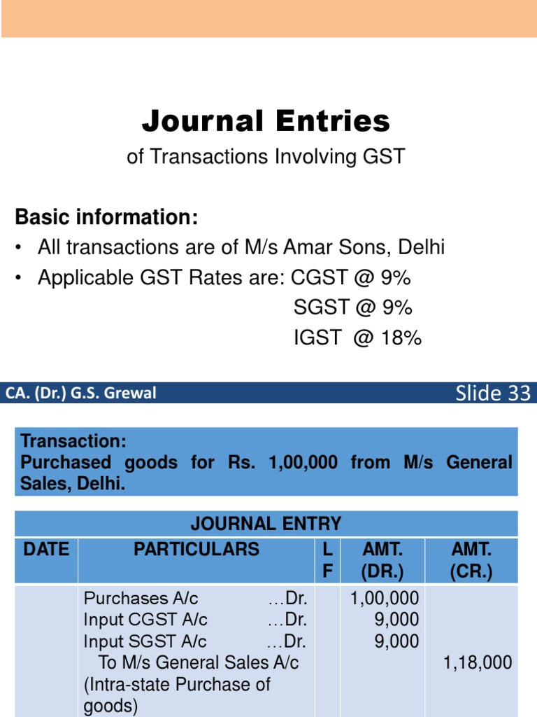 GST Entries | PDF | Value Added Tax | Financial Transaction