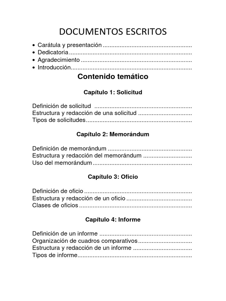 Estructura y Tipos de Documentos Escritos | PDF