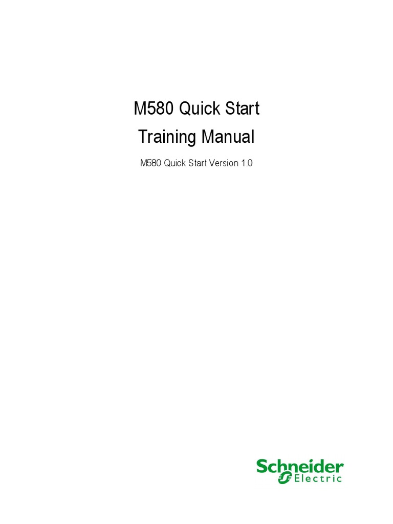 Modicon M580 Quick Start - v1.0 - Training Manual | PDF | Input/Output ...