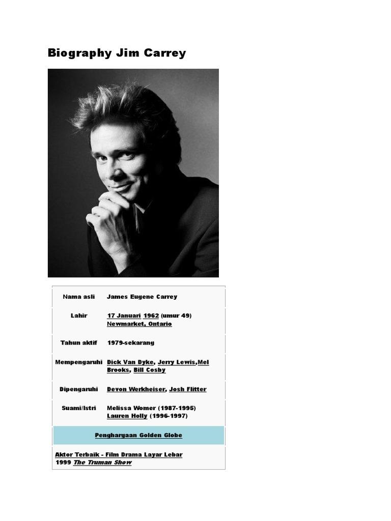 Biography Jim Carrey | PDF