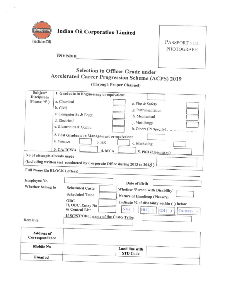 ACPS Application Format - 2019 | PDF