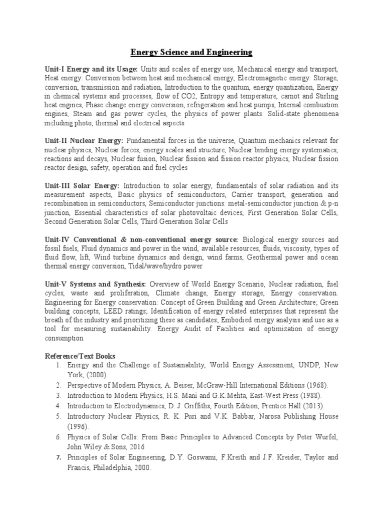 Energy Science | PDF | Solar Energy | Energy Development