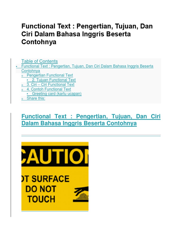 Functional Text | PDF