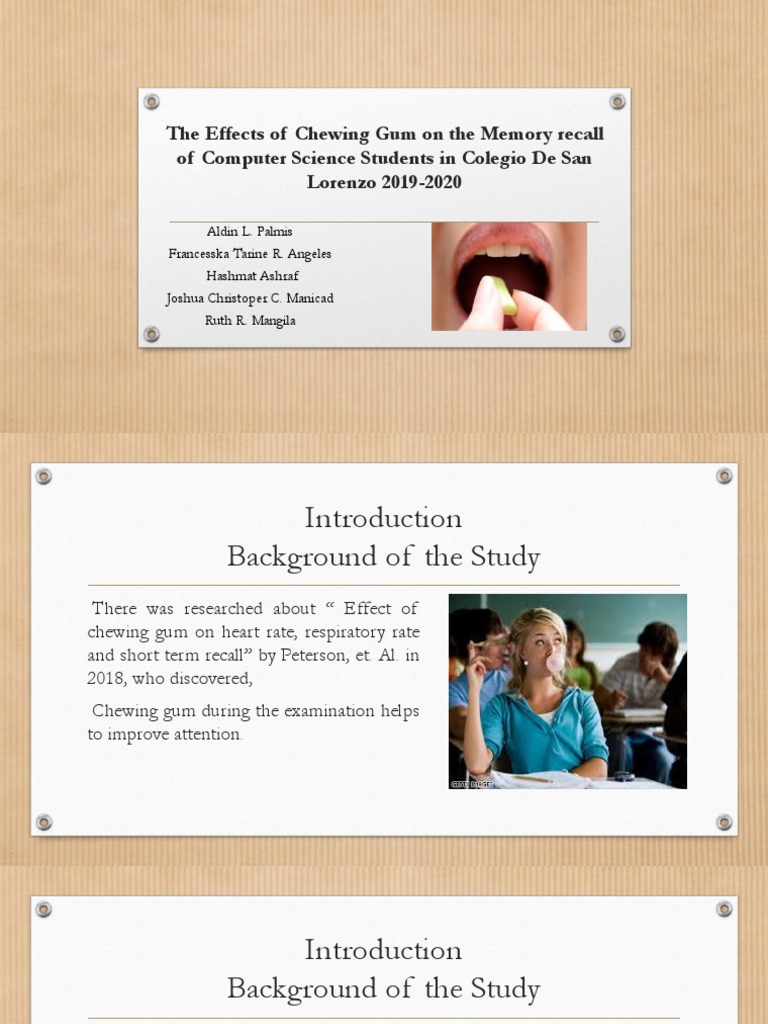 The Effects of Chewing Gum On The Memory 1 | PDF | Recall (Memory) | Memory