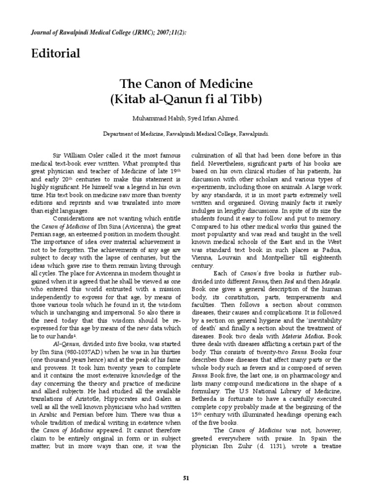 Al-Qanun Fi Tibb | PDF | Medicine | Wellness