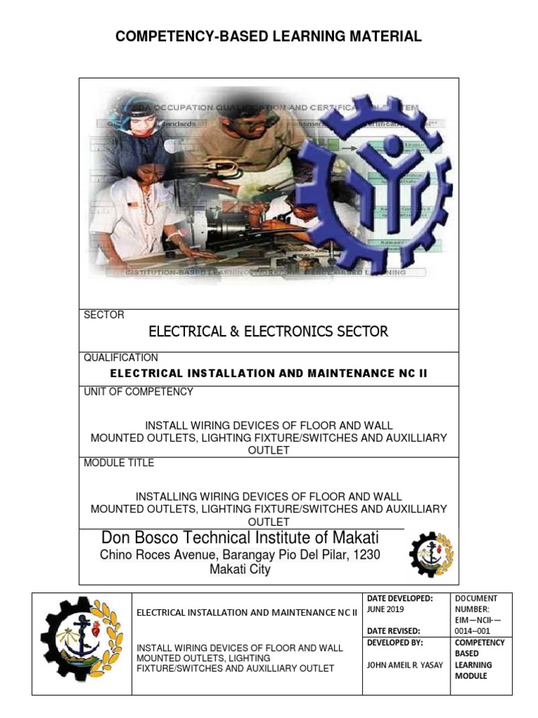 CBLM Lo.1 Eim Ncii | Download Free PDF | Personal Protective Equipment | Electrical Wiring