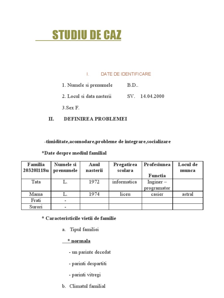 Studiu de Caz | PDF