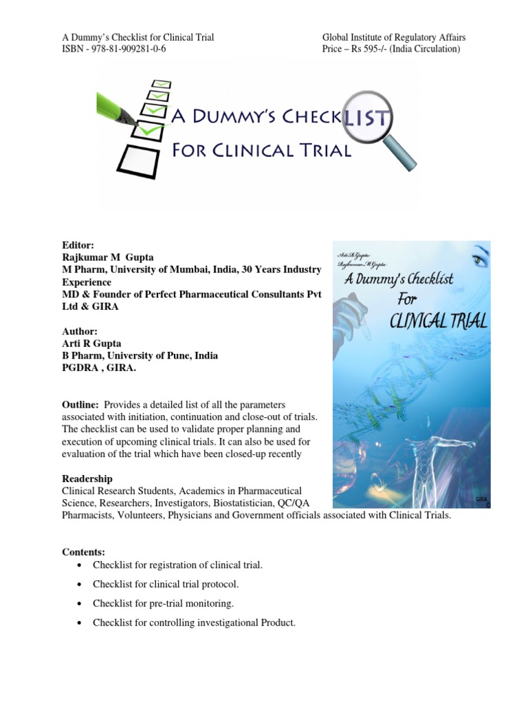 A Dummy Checklist Clinical Trial PDF | Descargar gratis PDF ...