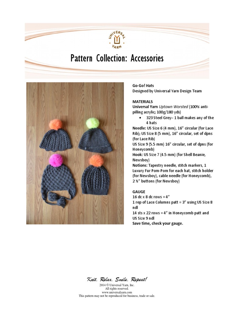 Different Hat Patterns | PDF | Knitting | Crochet