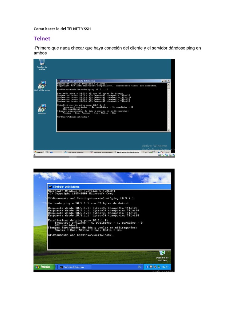 Manual TELNET Y SSH | PDF | Servidor (Computación) | Estándares de internet