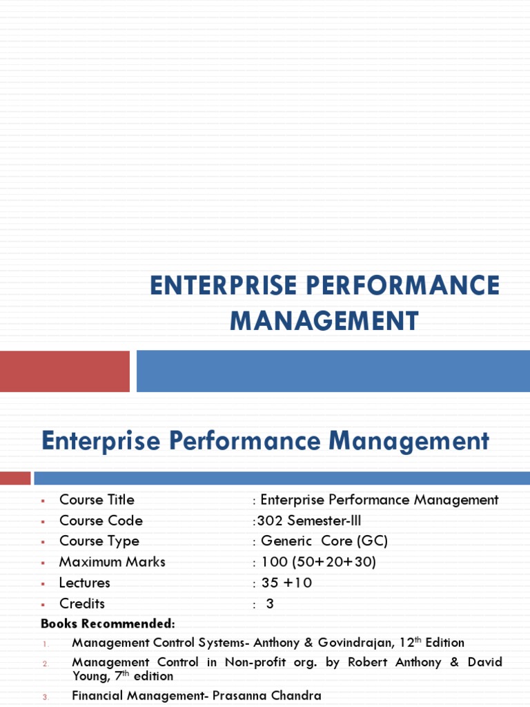 Enterprise Performance Management Overview | PDF | Strategic Management | Goal