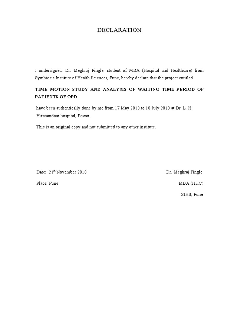 Declaration | PDF