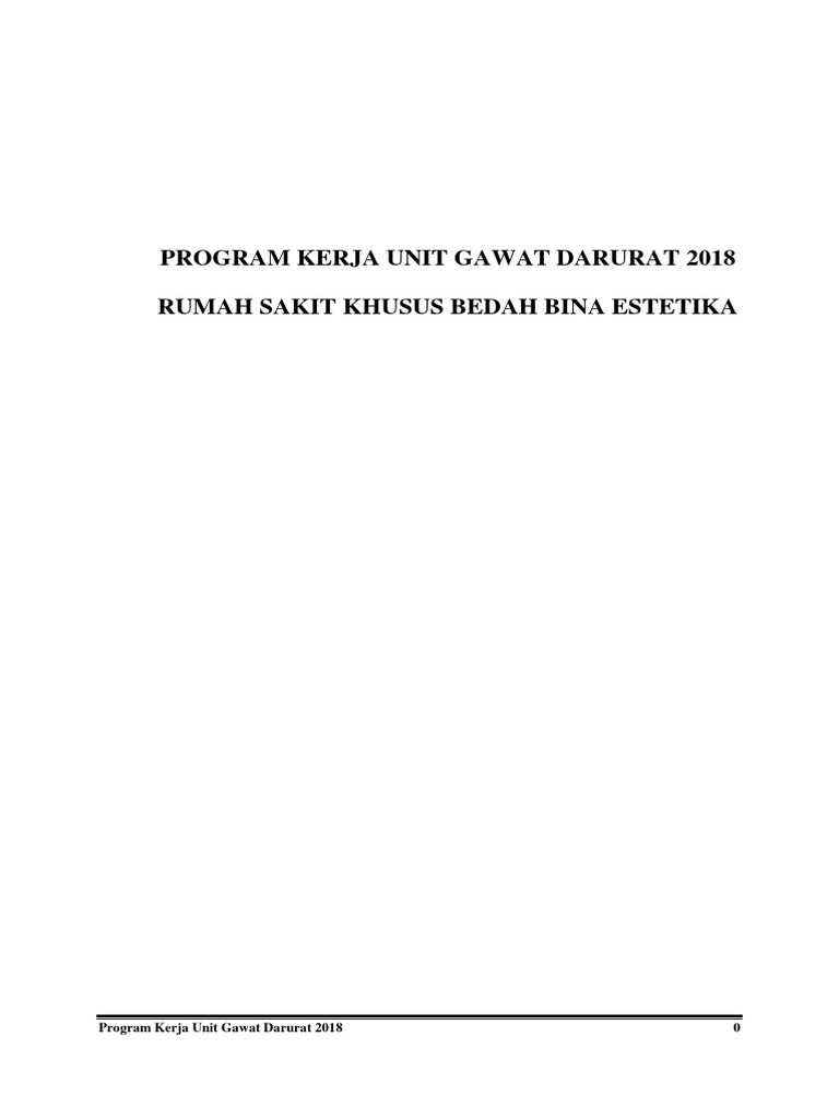Program Kerja Igd | PDF