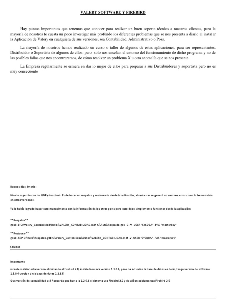 Comandos Firebird | PDF | Software | Ingeniería Informática