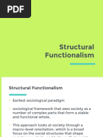 Structural Functionalism | PDF | Social Structure | Scientific Theories