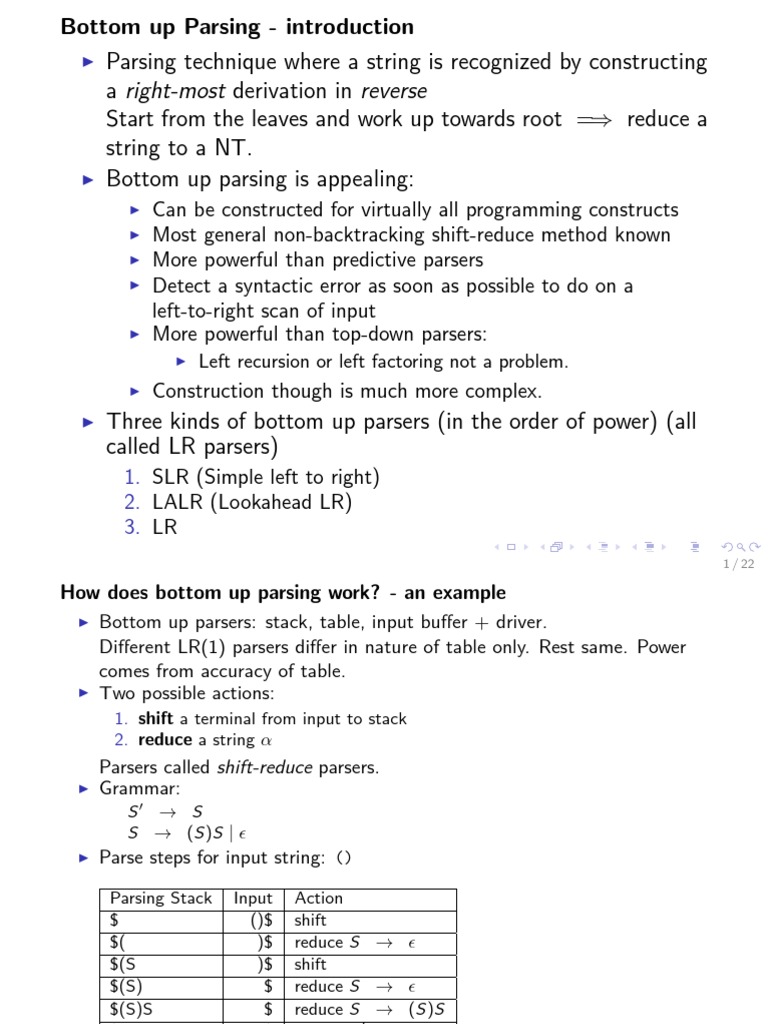 Bottom Up Approach | PDF | Parsing | Grammar