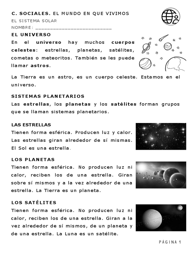 Cuaderno Estudio Sistema Solar | PDF | Naturaleza