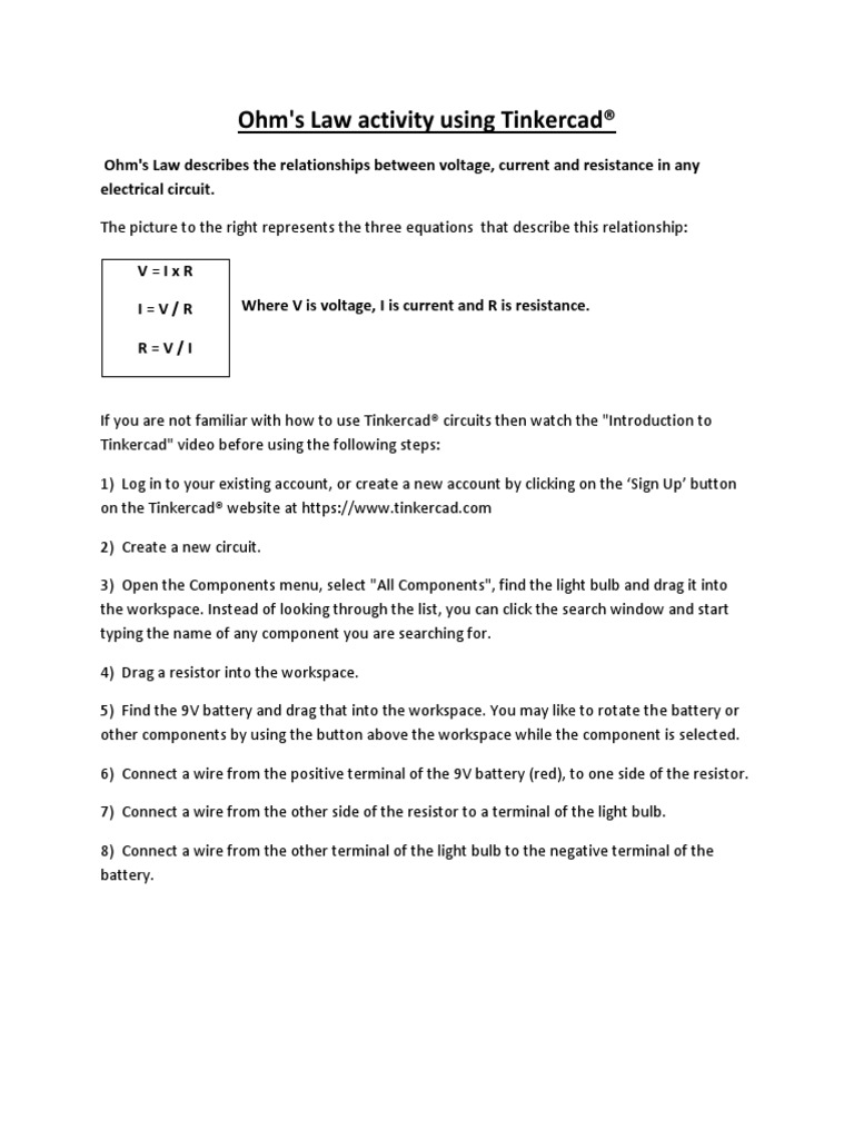 Lab 2 - Ohm Law | PDF | Electrical Resistance And Conductance ...