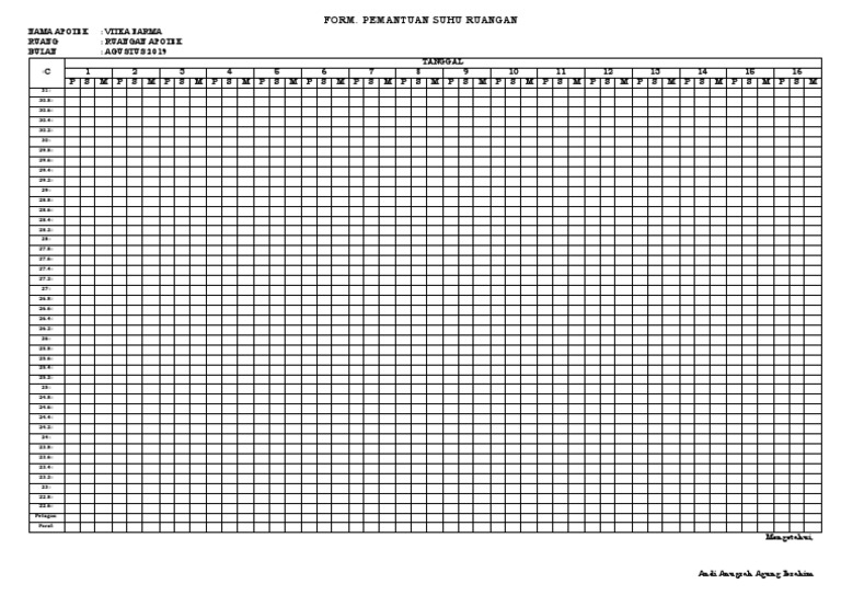 Form Suhu Ruangan | PDF