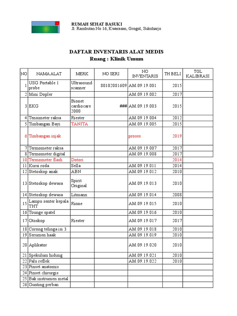 Inventaris Alat | PDF