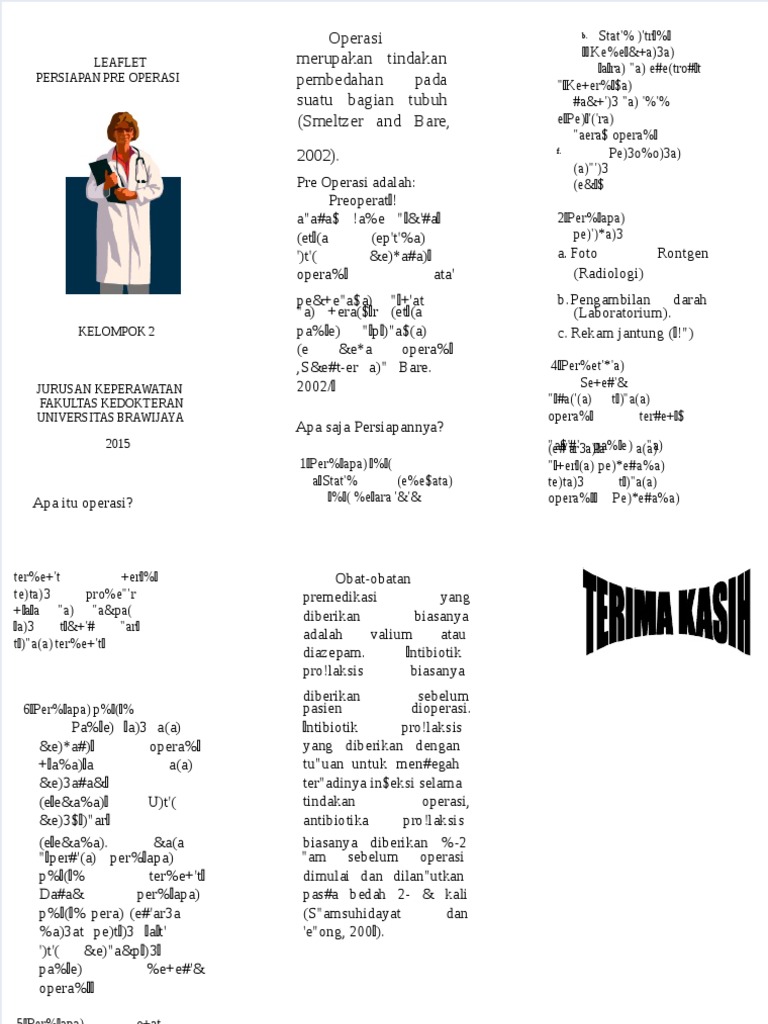 Dokumen - Tips Leaflet Pre Operasi | PDF