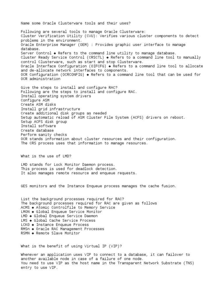 Oracle Rac Pdf Computer Cluster Computer Engineering