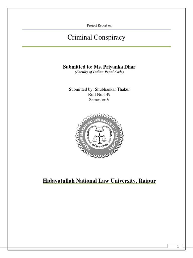 Ipc Final Project | PDF | Conspiracy (Criminal) | Crime & Violence