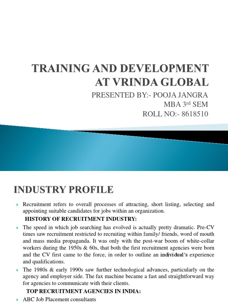 Training and Development Report of Consultancy Firm | PDF | Recruitment ...