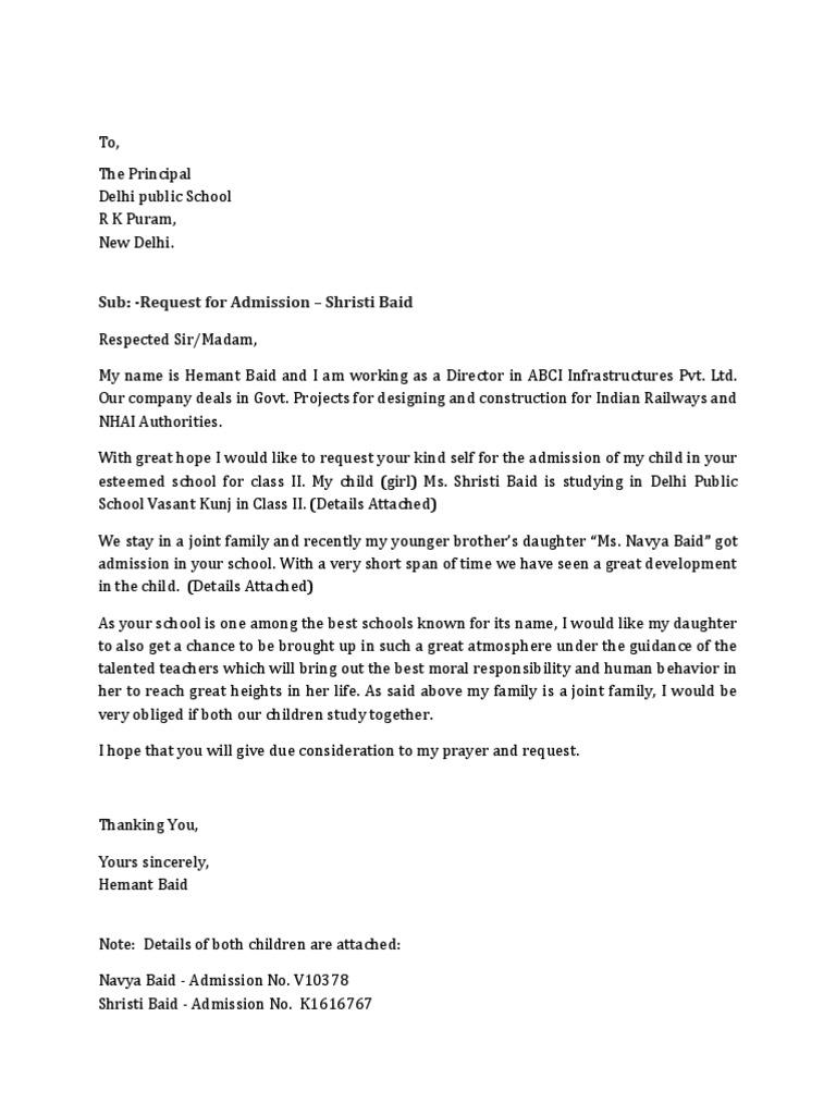 Letter of School | PDF