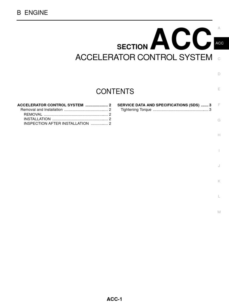 Nissan Note Accelerator Control Guide | PDF | Throttle | Land Vehicles