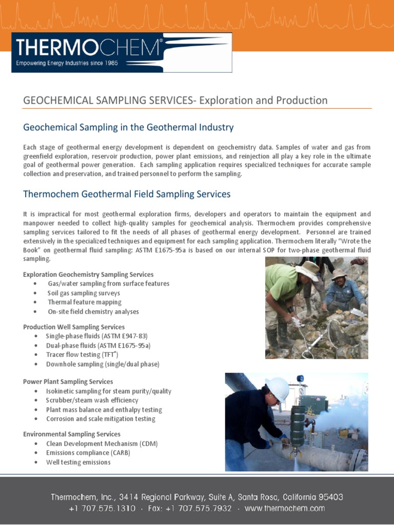 Geochemical Exploration Services | PDF | Geothermal Energy | Power Station