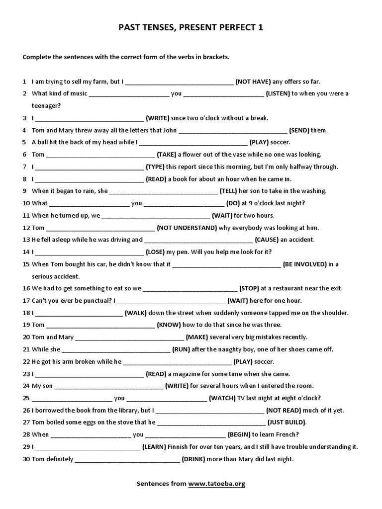 Past Tenses and Present Perfect 1 - 108801 | PDF | Linguistic Morphology | Language Mechanics