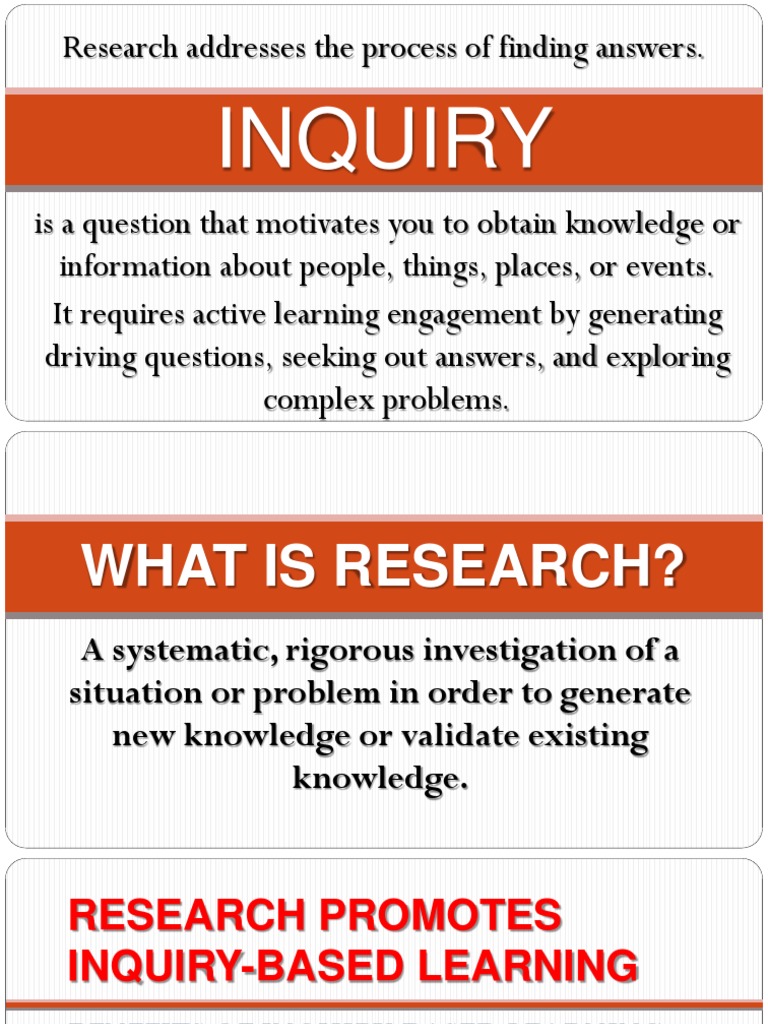 Lesson 2 INQUIRY and Research | PDF | Inquiry Based Learning ...