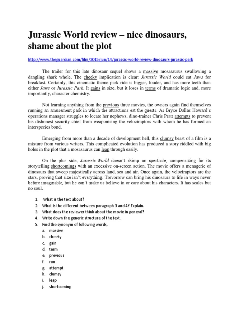 Jurassic World Review | PDF