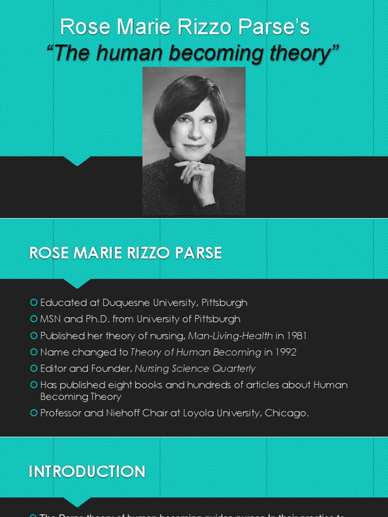Rosemarie Rizzo Parse Parse's Man Living Health Theory | PDF