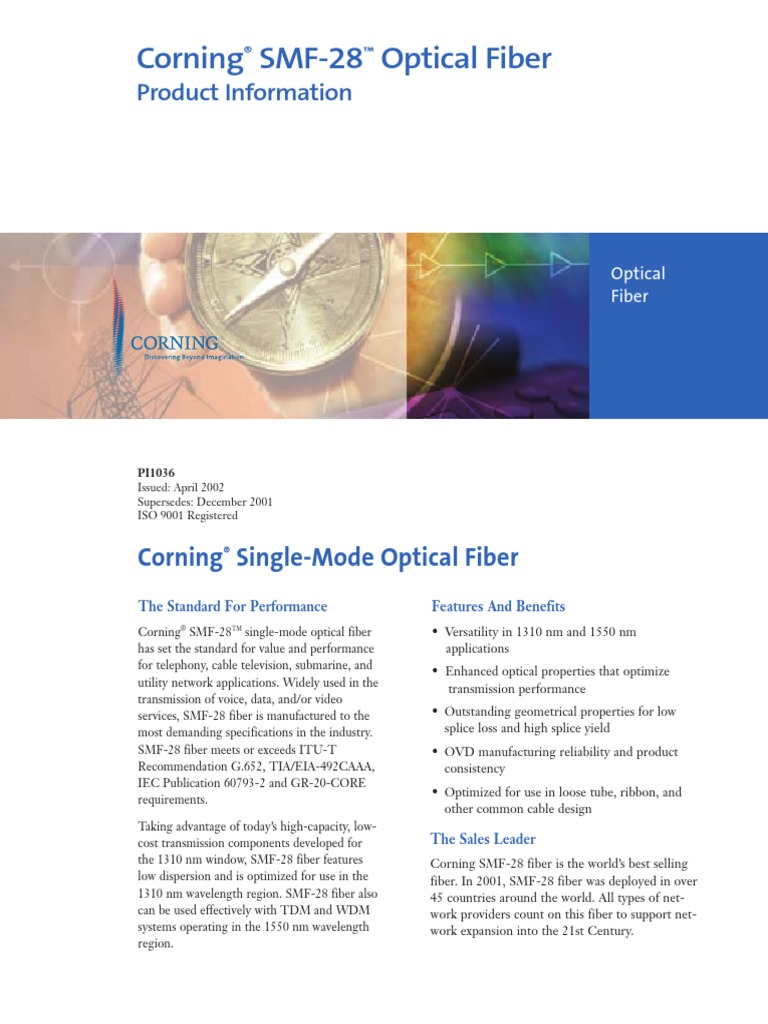 smf28 PDF | PDF | Optical Fiber | Attenuation