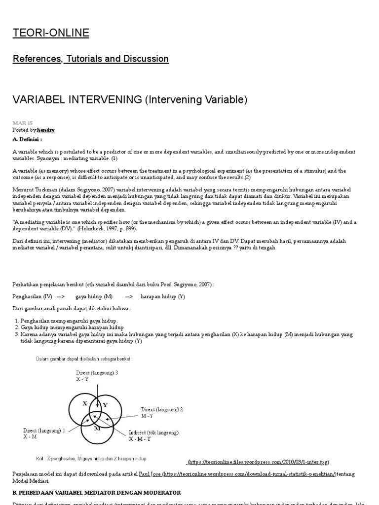 Variabel Intervening (Intervening Variable) - Teori-Online | PDF ...