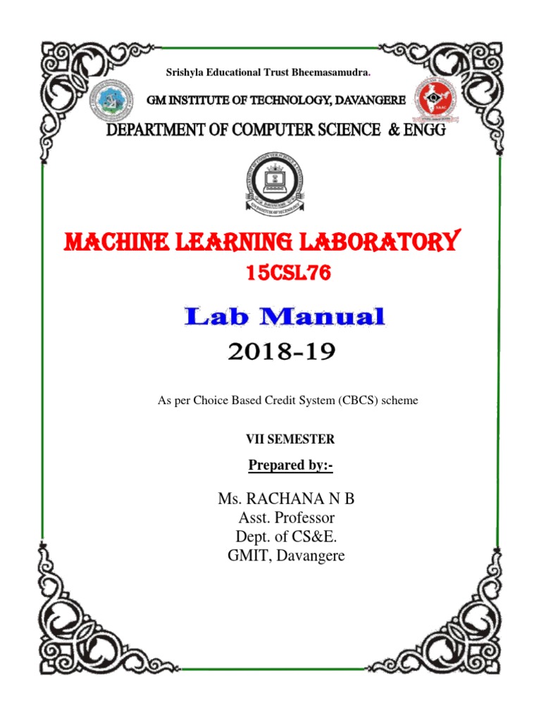 15CSL76 | PDF | Statistical Classification | Cluster Analysis