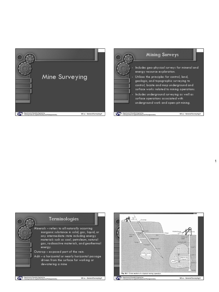 Mine Surveying Techniques and Terminology | PDF | Geodesy | Surveying