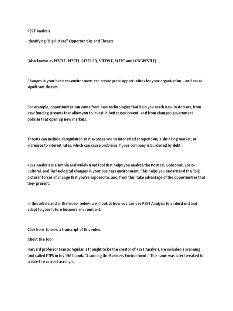 PEST Analysis-WPS Office | PDF | Swot Analysis | Value (Ethics)