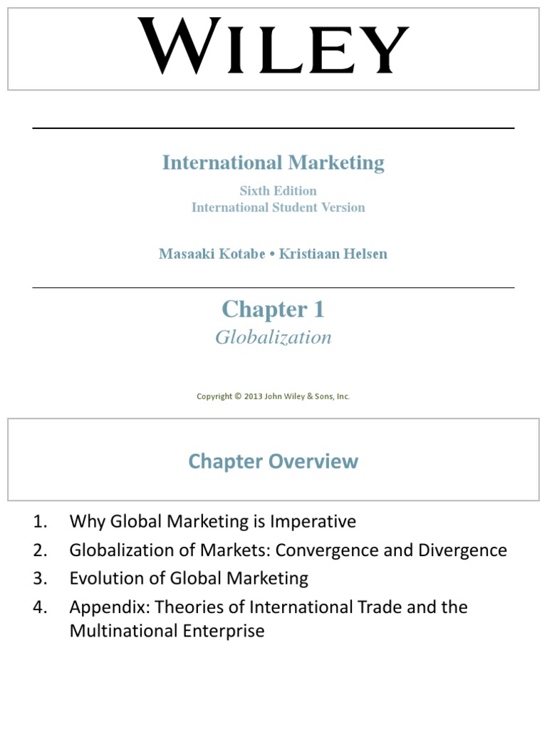 Ch01 - Globalization | PDF | Multinational Corporation | Comparative Advantage