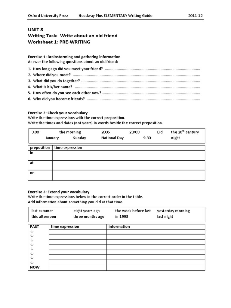 102 Writing Booklet HW Unit 8 | PDF | Writing | Languages