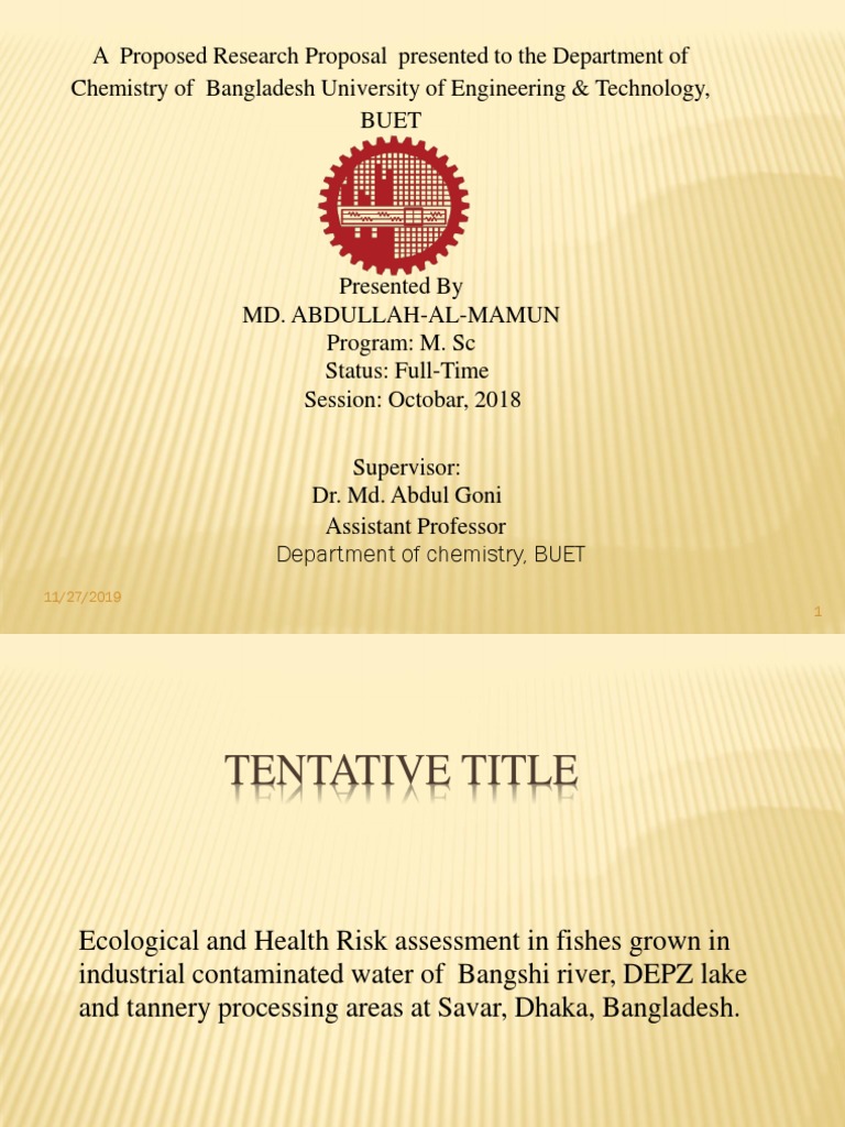 Tentative Title | PDF | Cadmium | Water Pollution